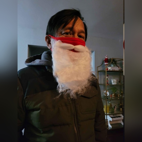 Other | 2 Santa Beard Face Mask Costume Adults Size Unisex Christmas ...